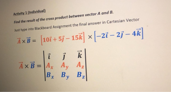 Solved Activity 1 (Individual) Find the result of the cross | Chegg.com