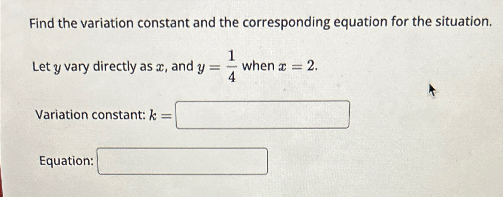 Solved Find the variation constant and the corresponding | Chegg.com