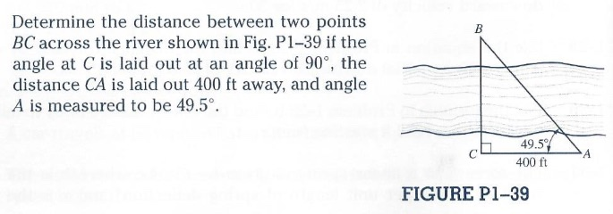 Solved Determine the distance between two points BC across | Chegg.com