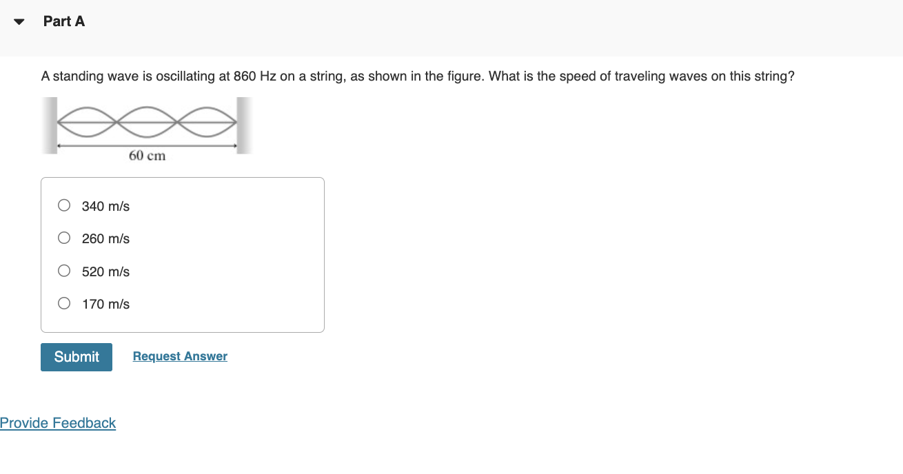 Solved A standing wave is ﻿oscillating at 860 Hz on ﻿a | Chegg.com