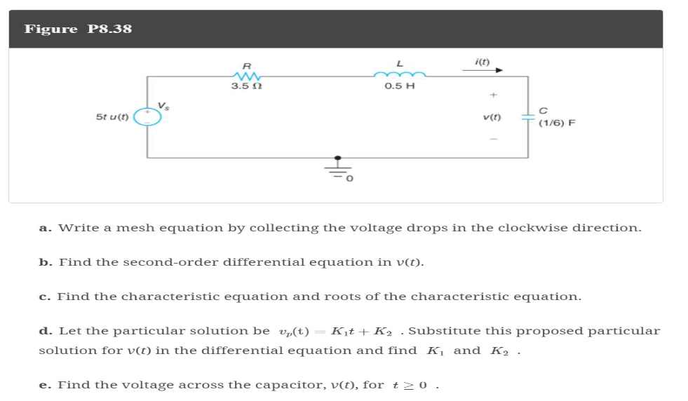 Solved Figure P8.38a. ﻿Write a mesh equation by collecting | Chegg.com