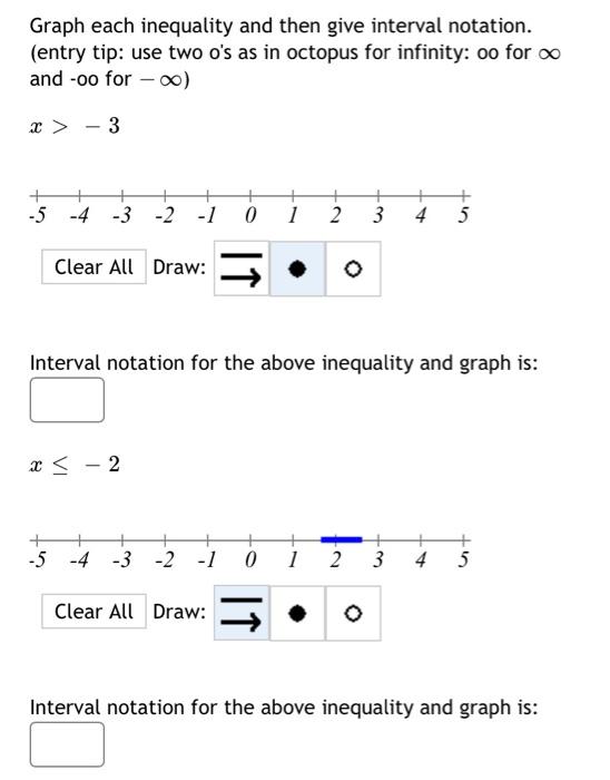 Solved Graph each inequality and then give interval | Chegg.com