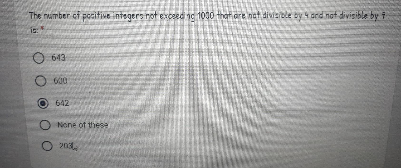 Solved The number of positive integers not exceeding 1000 | Chegg.com