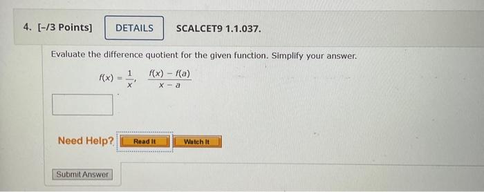Solved Evaluate the difference quotient for the given | Chegg.com