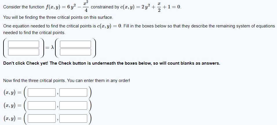 Solved Consider the function f(x,y)=6y2-x24 ﻿constrained by | Chegg.com