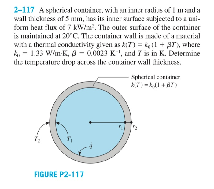 Solved 2–117 A spherical container, with an inner radius of | Chegg.com