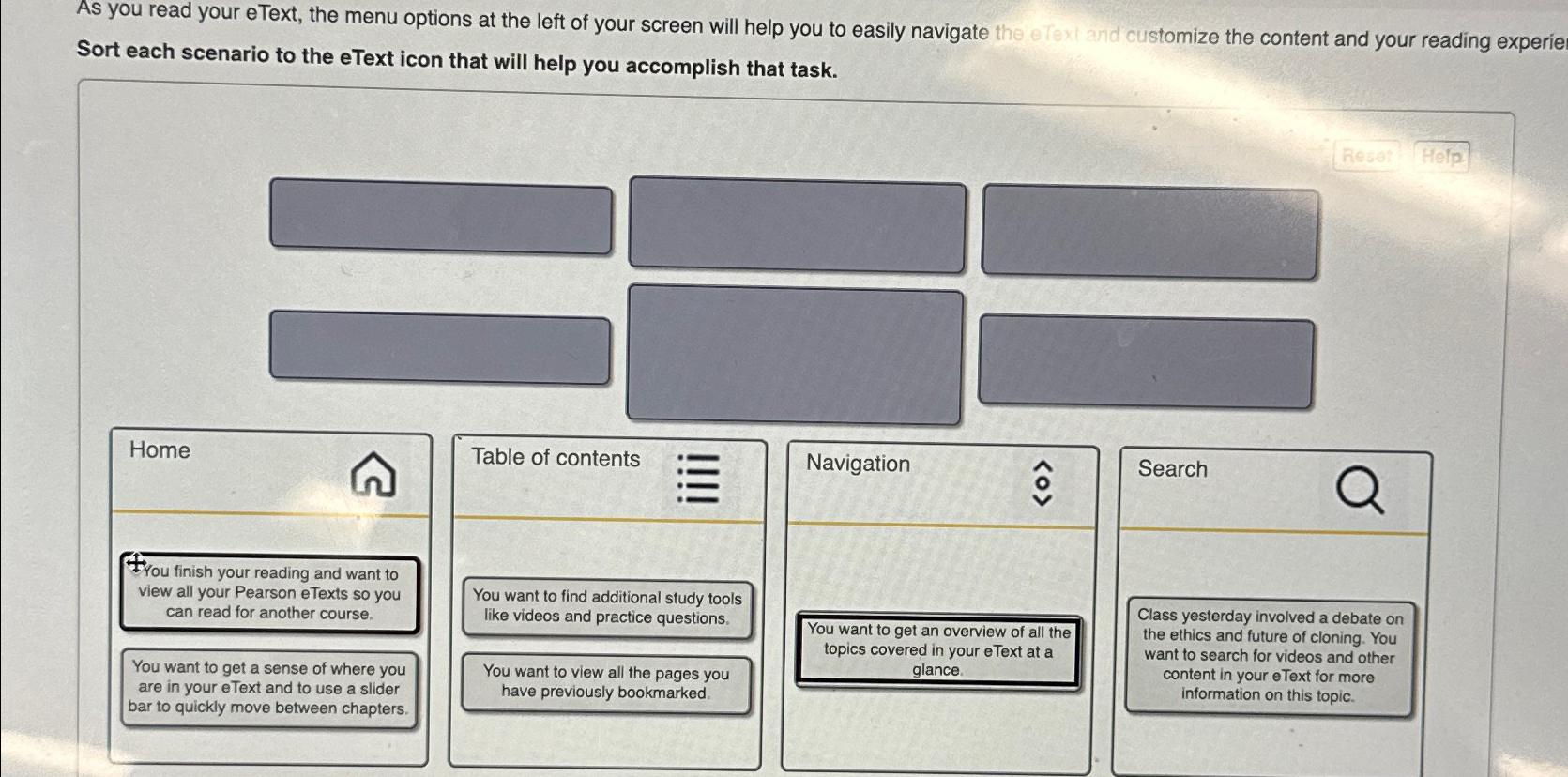 Solved As you read your eText, the menu options at the left | Chegg.com