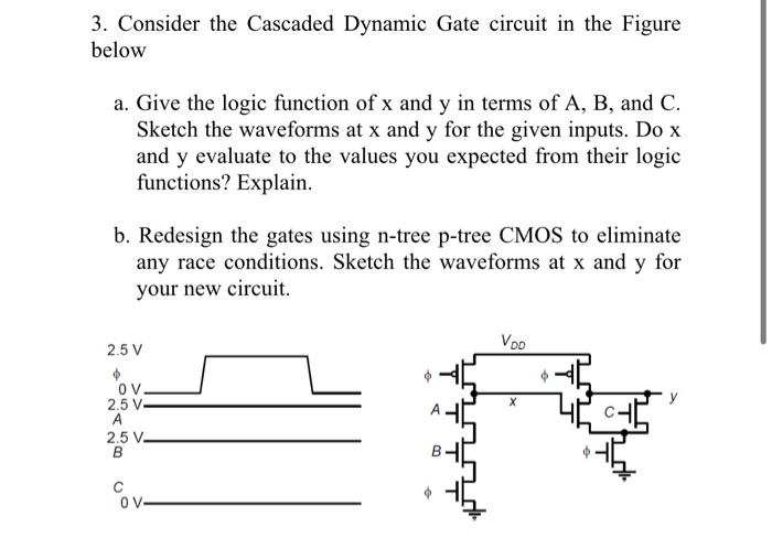 Solved 3. Consider the Cascaded Dynamic Gate circuit in the | Chegg.com