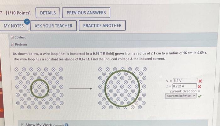 Solved as shown below a wire loop that as immersed in a 0.19 | Chegg.com