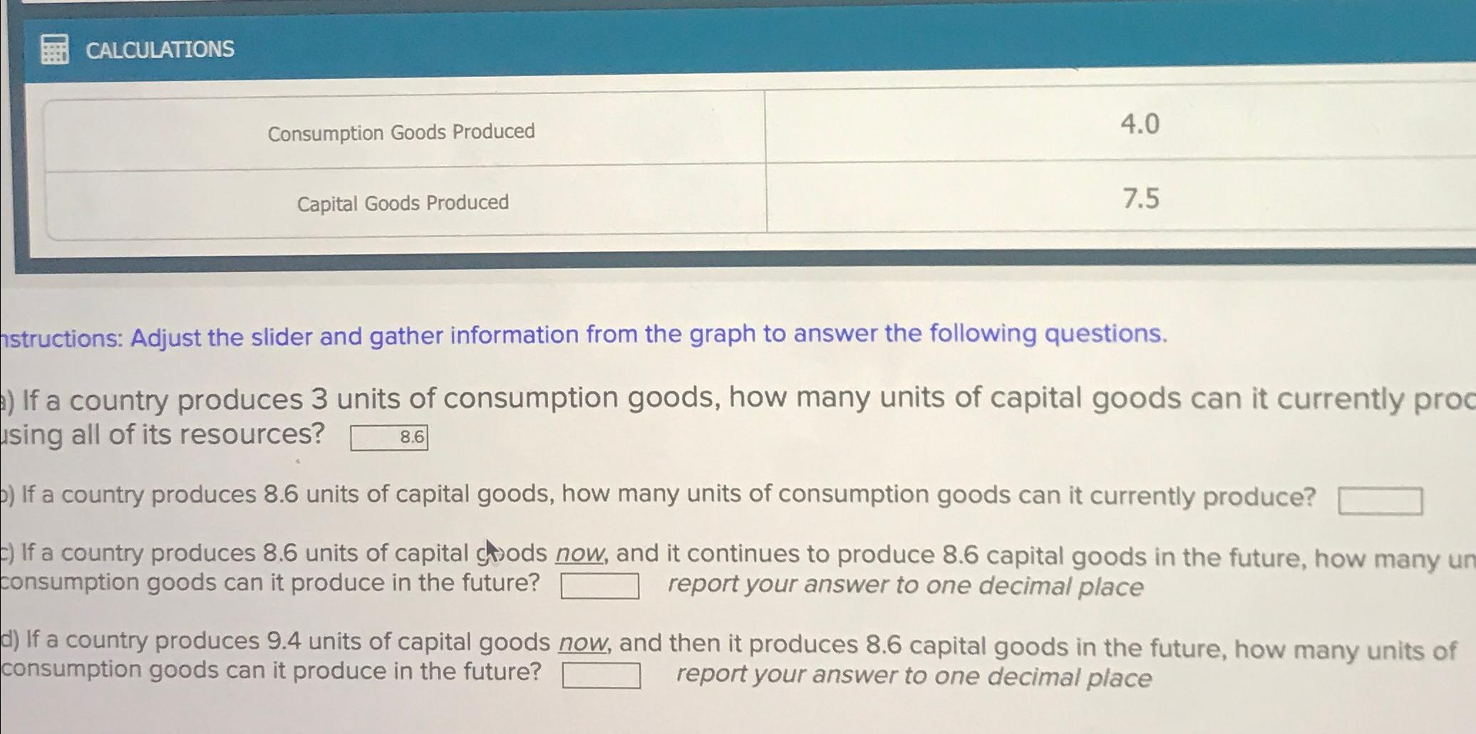 Solved CALCULATIONS\table[[Consumption Goods | Chegg.com
