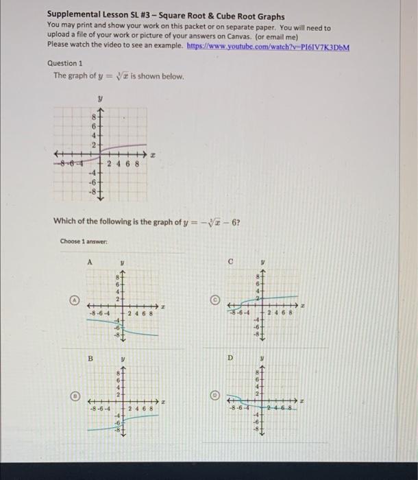 Solved Supplemental Lesson SL #3 - Square Root & Cube Root | Chegg.com