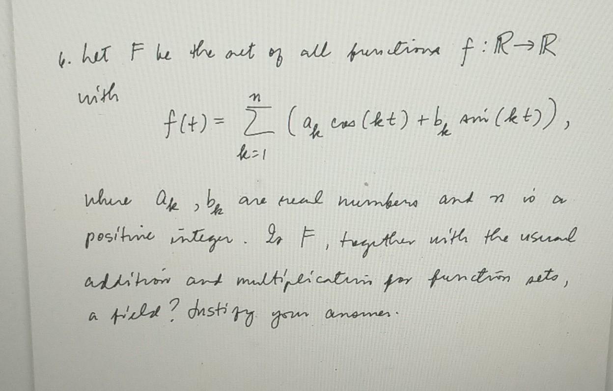 Solved 6. Let F be the net of all functions f:R→R with | Chegg.com