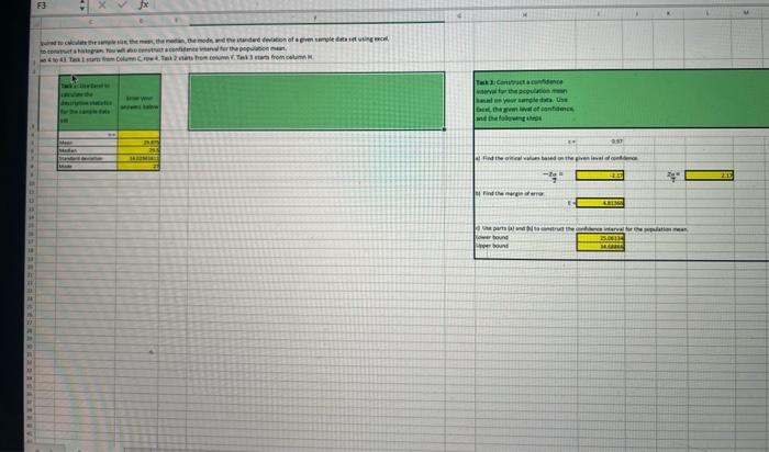 what are the excel formulas to figure out task 3? | Chegg.com