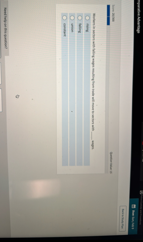 Solved mparative AdvantageScore: 20/300Question Value: | Chegg.com