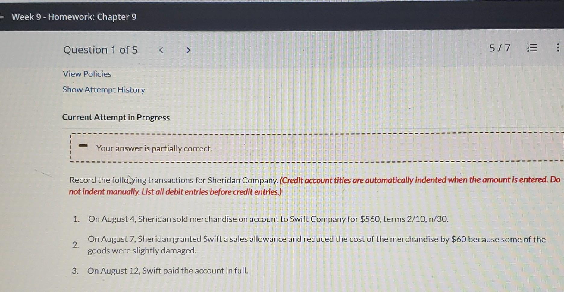 Solved Record the following transactions for Sheridan | Chegg.com