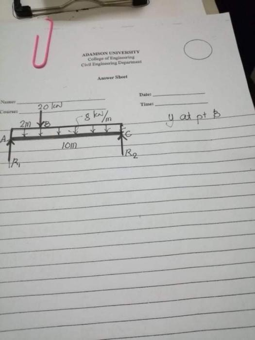 Solved O ADAMSON UNIVERSITY College of ring Civil | Chegg.com