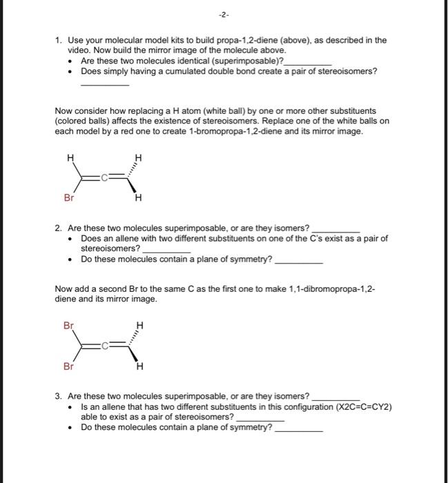 1. Use your molecular model kits to build | Chegg.com