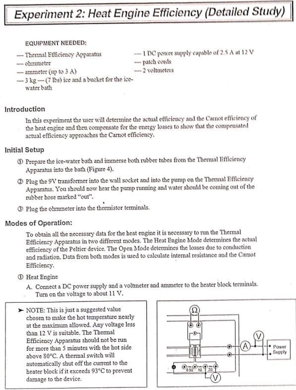 PHY3223 __EXP:4 write a lab report of (heat engine | Chegg.com