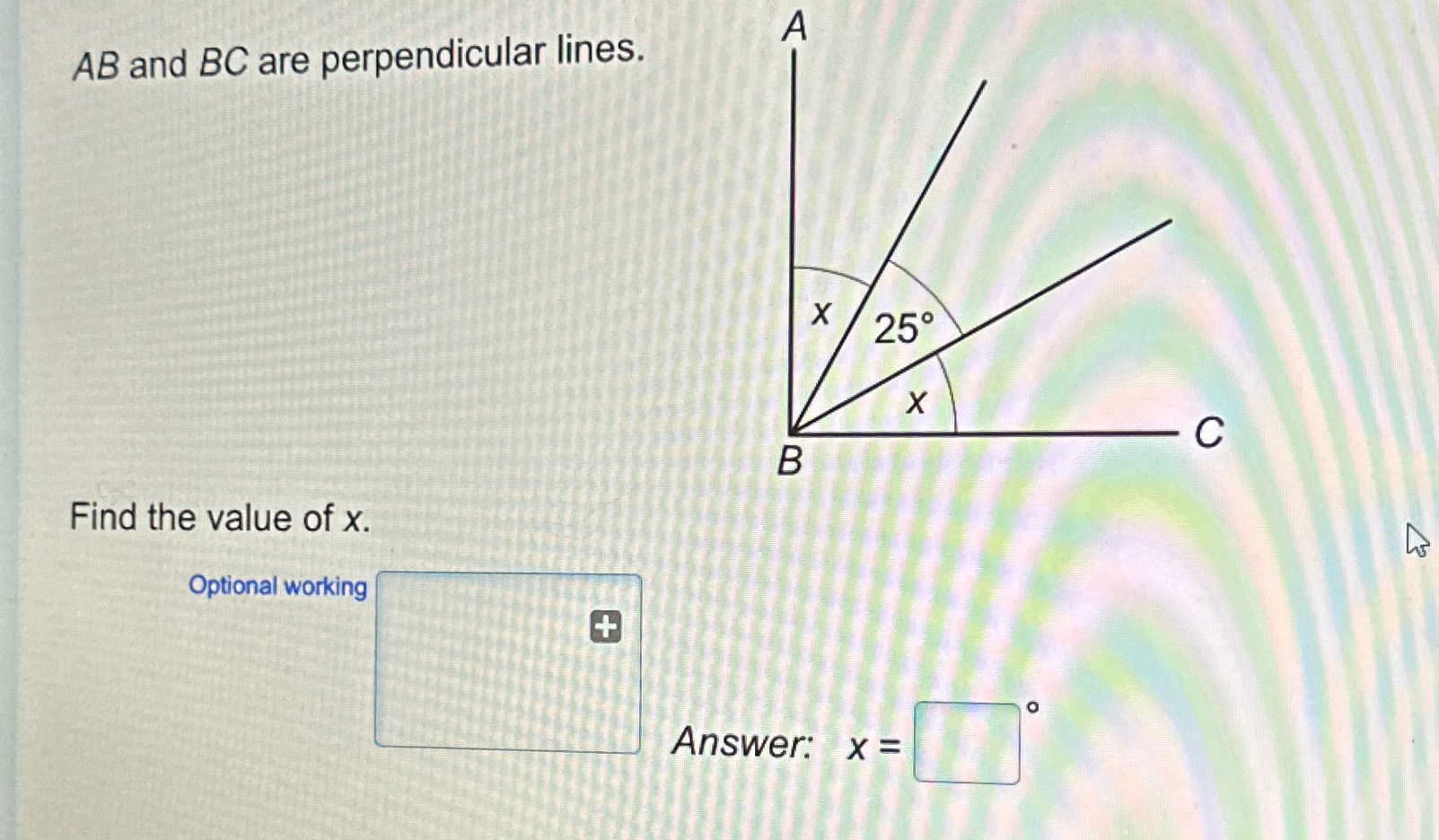 Solved AB ﻿and BC ﻿are perpendicular lines.Find the value of | Chegg.com