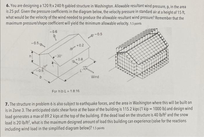Solved 1. You are designing a 120 ft x 240 ft gabled | Chegg.com
