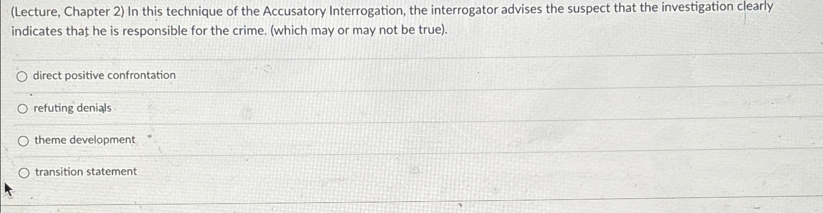 Solved (Lecture, ﻿Chapter 2) ﻿In this technique of the | Chegg.com