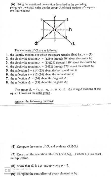 Solved (A) Using the notational convention described in the | Chegg.com