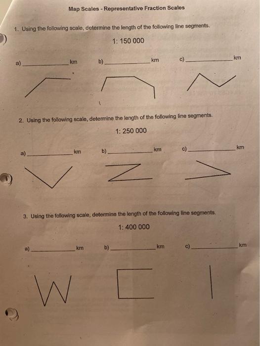Solved Map Scales - Representative Fraction Scales 1. Using | Chegg.com