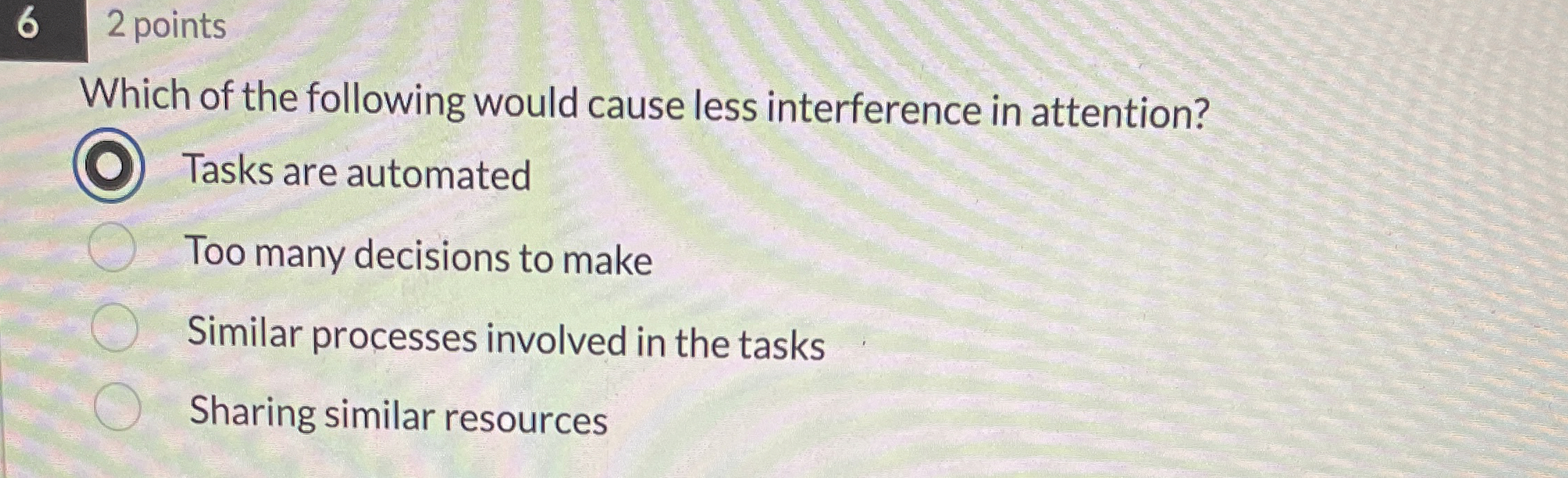 Solved 62 ﻿pointsWhich of the following would cause less | Chegg.com