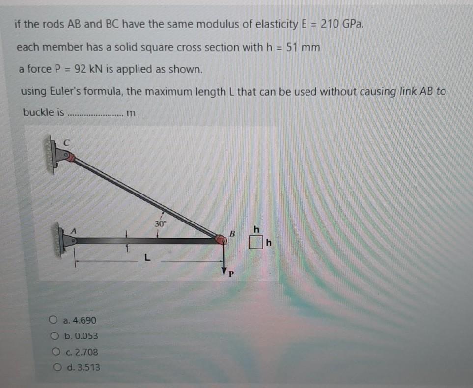 Solved if the rods AB and BC have the same modulus of | Chegg.com