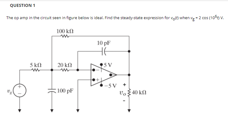 Solved CAN YOU GIVE ME THE ANSWER AS A LTSPICE GRAPH? The op | Chegg.com