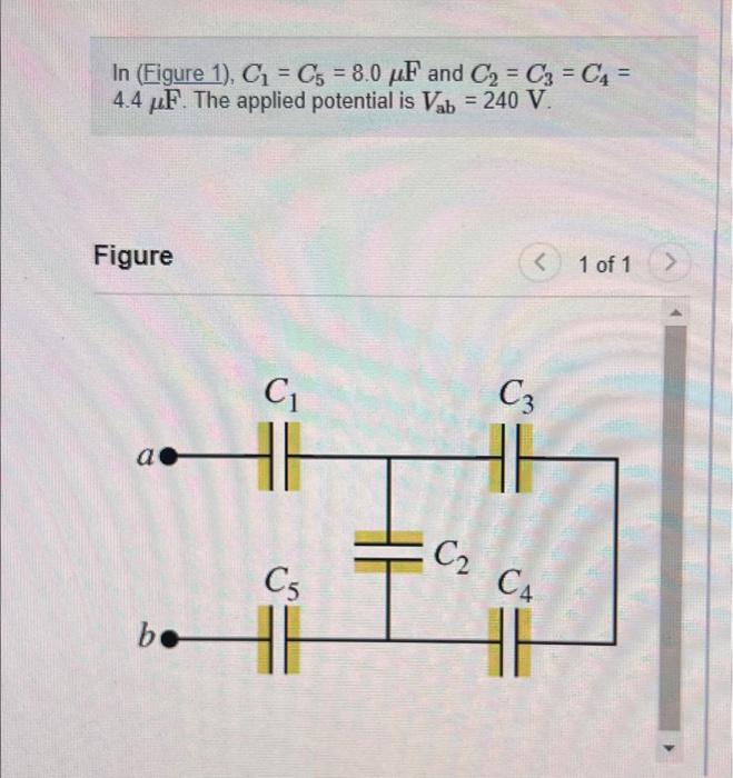Solved In (Figure 1), C1=C5=8.0μF and C2=C3=C4= 4.4μF. The | Chegg.com