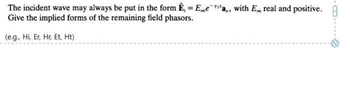 Solved The incident wave may always be put in the form Ê = | Chegg.com