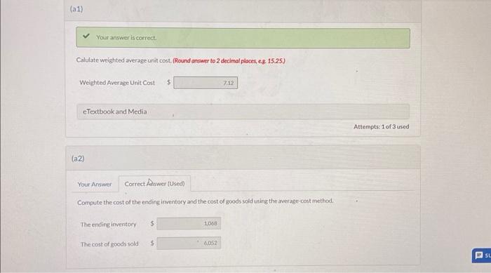 Solved Calulate weighted average unit cost. (Round anower | Chegg.com