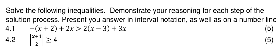 Solved Solve the following inequalities. Demonstrate your | Chegg.com