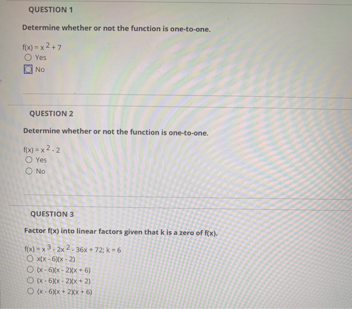 Solved QUESTION 1 Determine whether or not the function is | Chegg.com