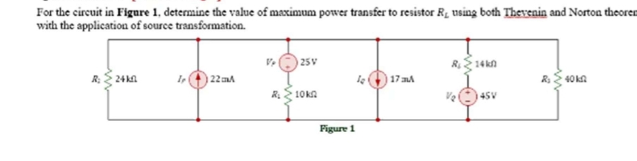 Solved For the circuit in Figure 1, ﻿determine the value of | Chegg.com