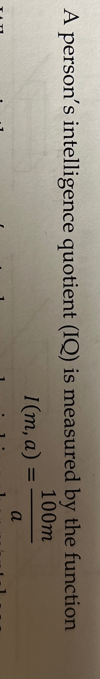 Solved A person's intelligence quotient (IQ) ﻿is measured by | Chegg.com
