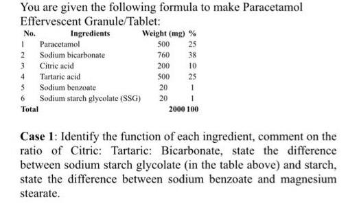 Solved No. You are given the following formula to make | Chegg.com