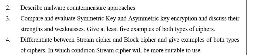 Solved 2. 3. Describe malware countermeasure approaches | Chegg.com