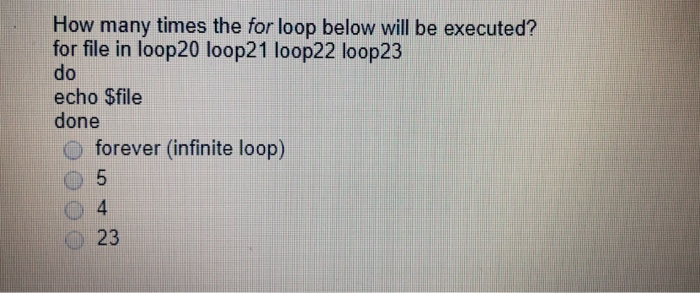 Solved How many times the for loop below will be executed? | Chegg.com