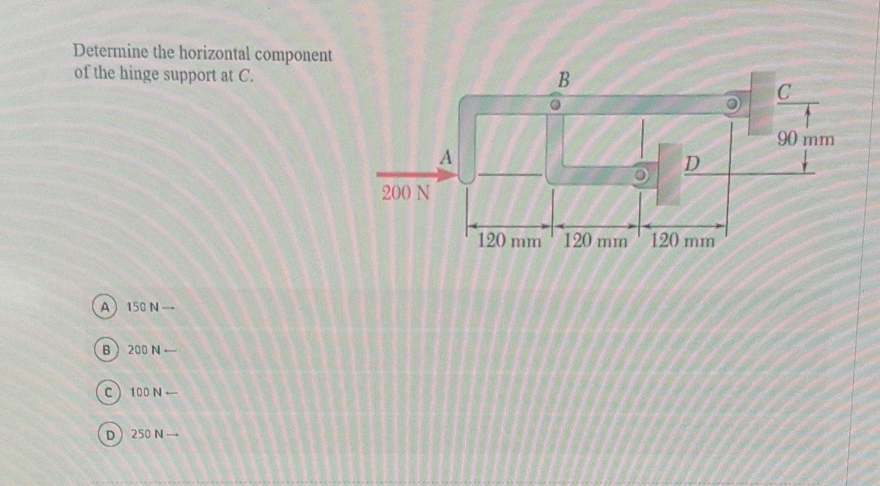 Solved Determine the horizontal component of the hinge | Chegg.com