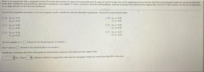 Solved Trials in an experiment with a polygraph includes | Chegg.com