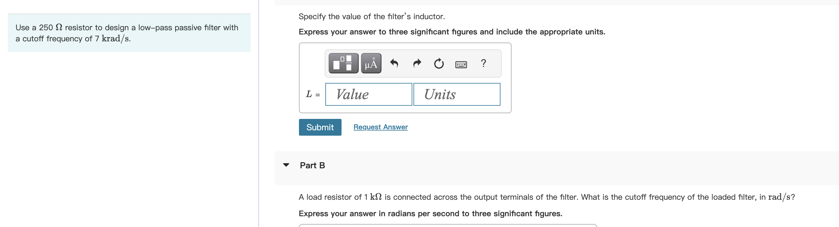 Solved Use a 250Ω ﻿resistor to design a low-pass passive | Chegg.com