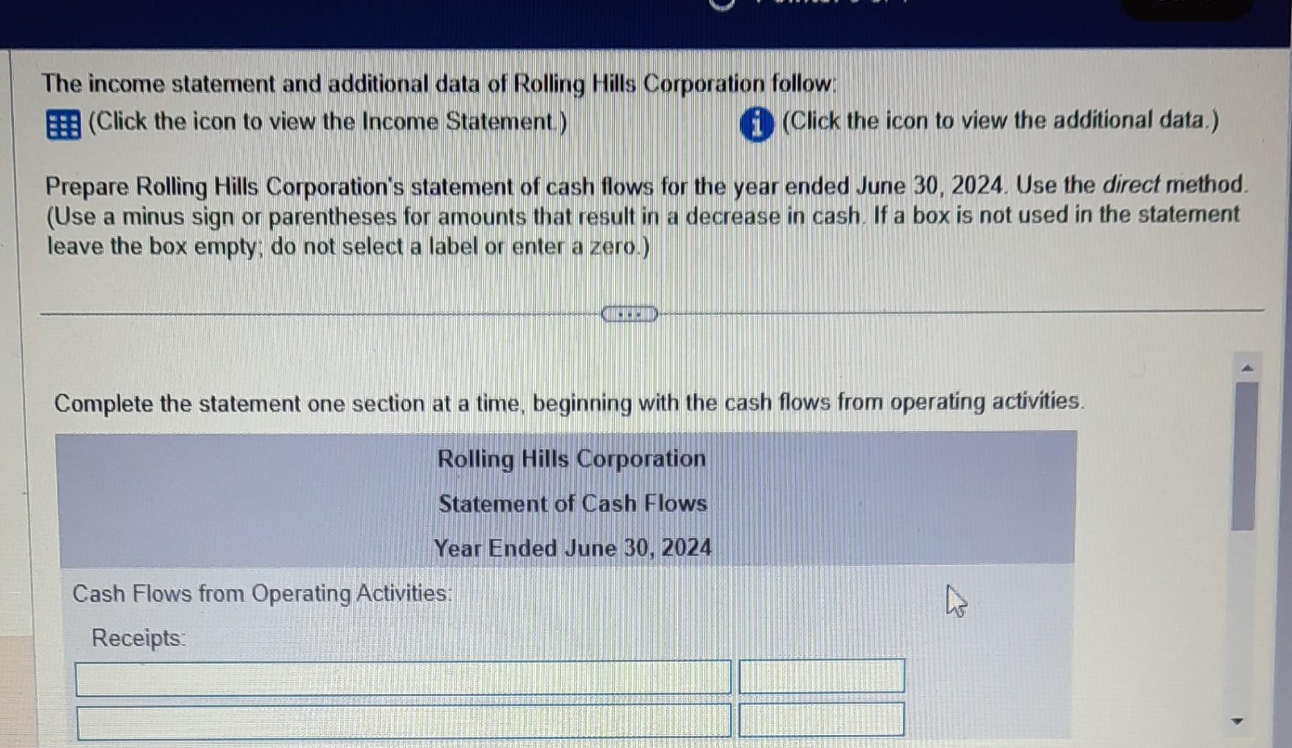 Solved The income statement and additional data of Rolling | Chegg.com