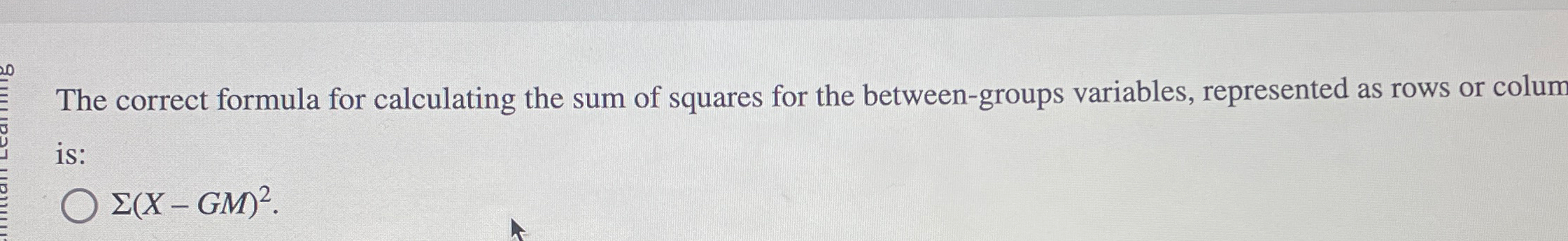 Solved The correct formula for calculating the sum of | Chegg.com