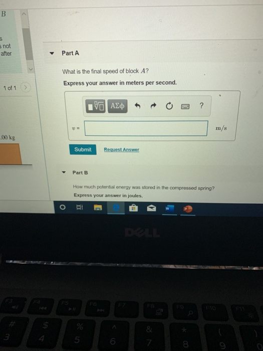 Solved Block A in (Figure 1) has mass 1.00 kg, and block B | Chegg.com