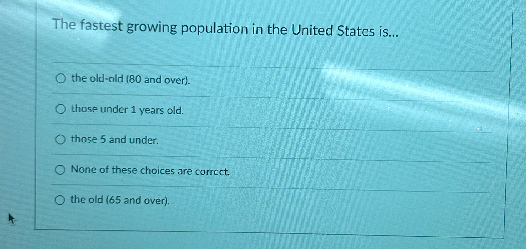 Solved The fastest growing population in the United States | Chegg.com