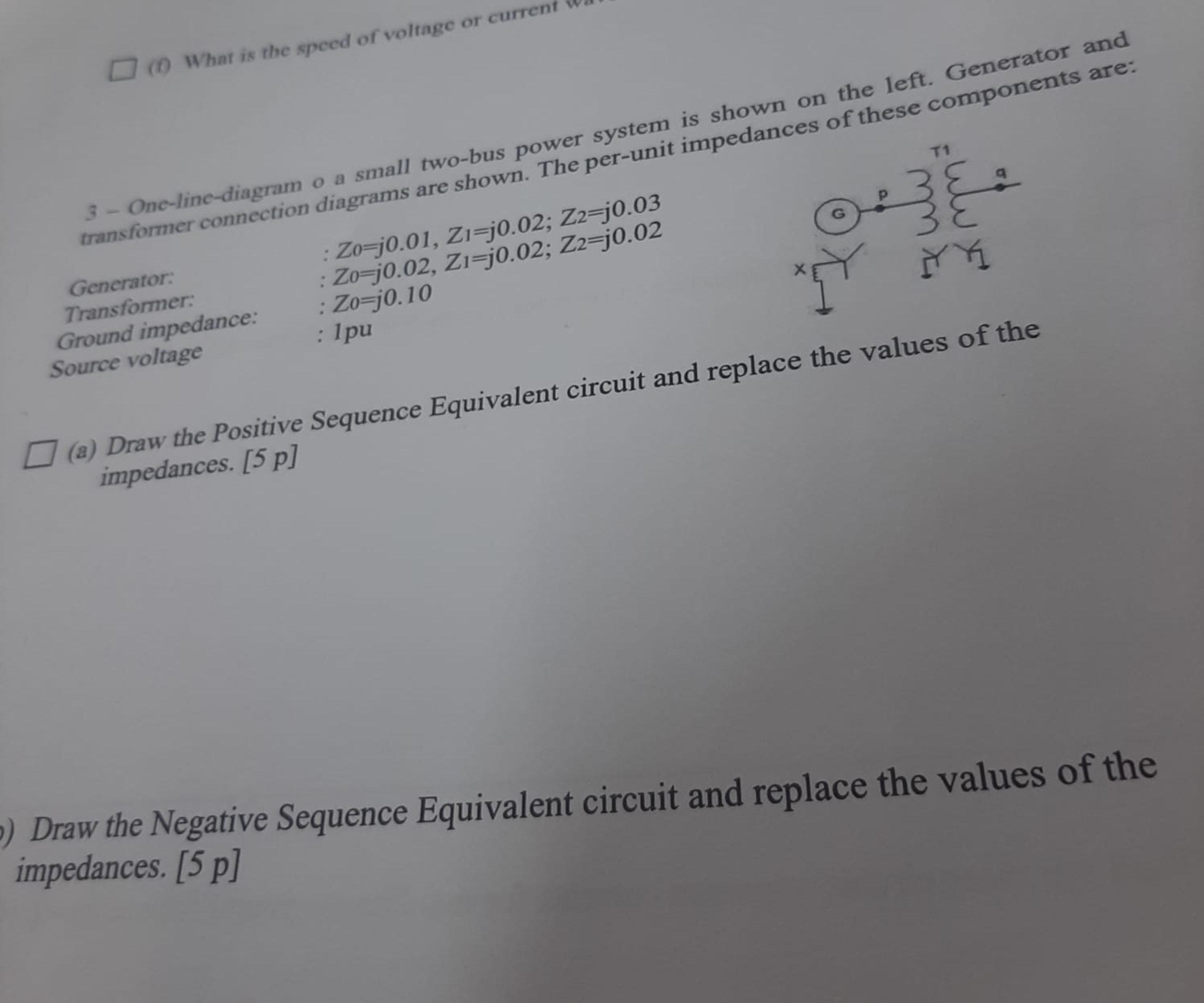 Solved (c) ﻿Draw the Zero Sequence Equivalent circuit and | Chegg.com