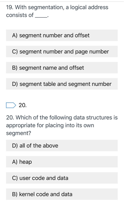 Solved 17. Given the logical address OxAEF9 in hexadecimal) | Chegg.com