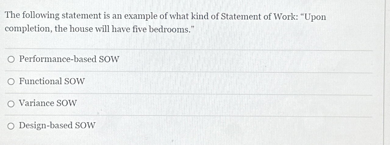 Solved The following statement is an example of what kind of | Chegg.com